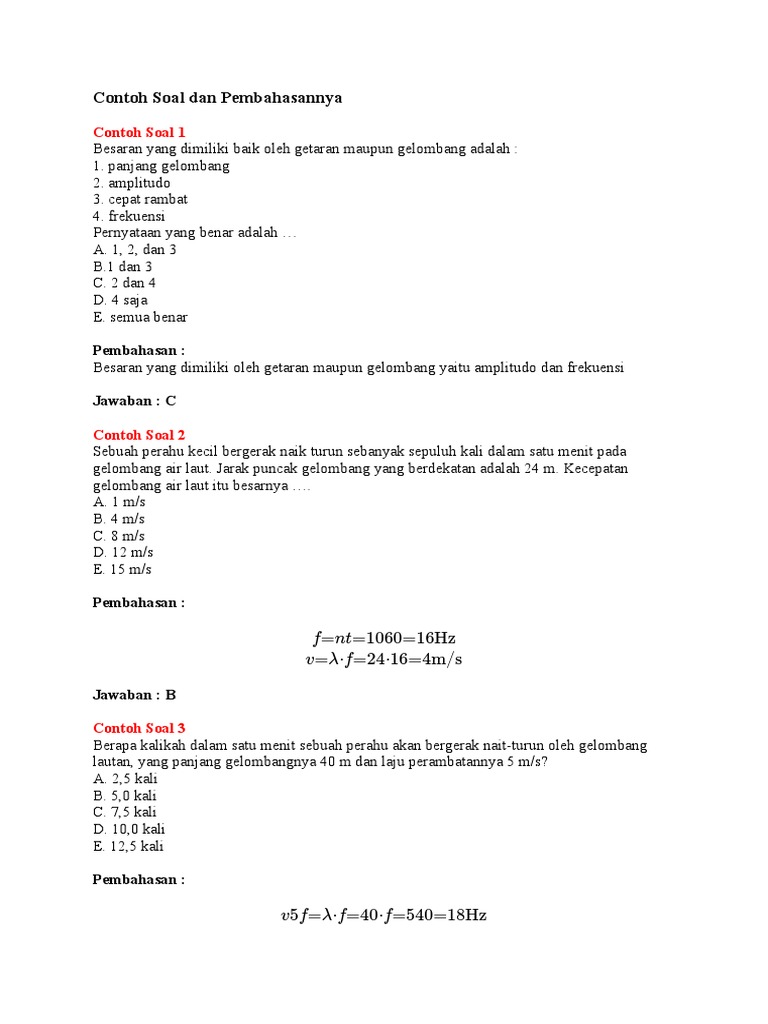 CONTOH SOAL DAN PEMBAHASANNYA | PDF