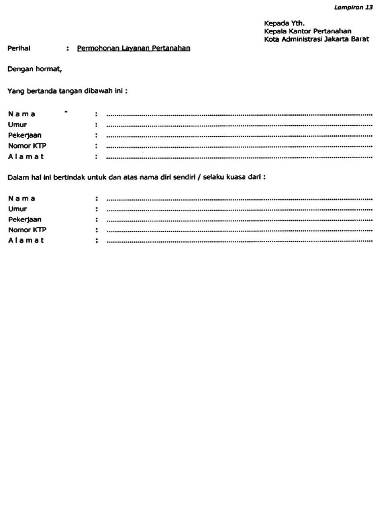 Formulir Permohonan BPN | PDF