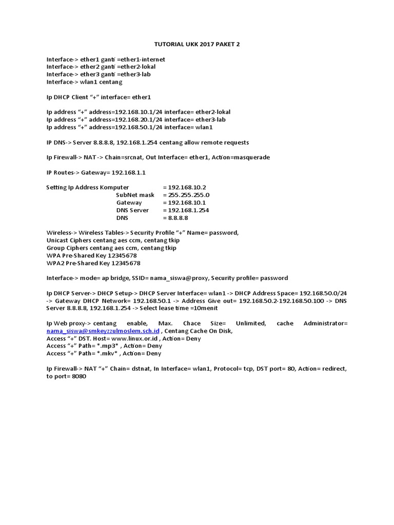 Tutorial Ukk 2017 Paket 2: Nama - Siswa@smkeyzzulmoslem - Sch.id | PDF | Ip Address ...