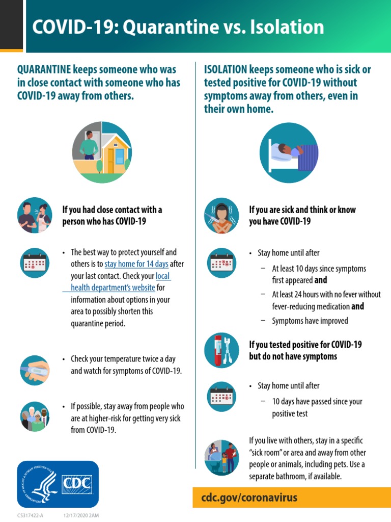 COVID-19: Quarantine vs. Isolation | PDF | Viral Respiratory Tract ...