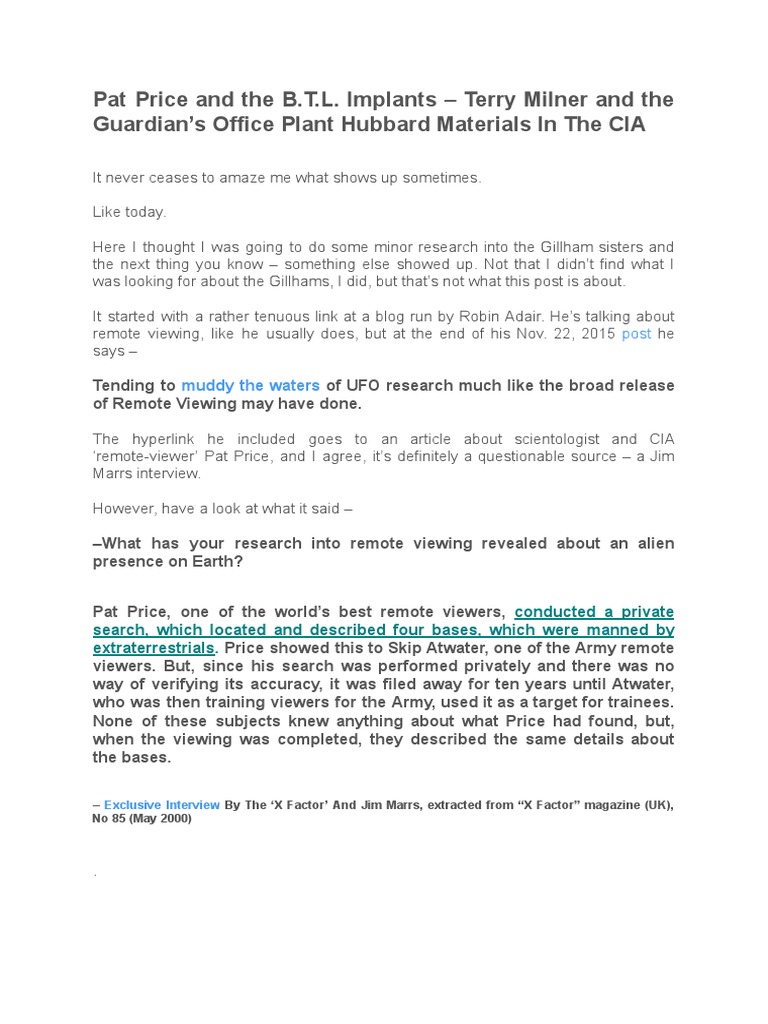 Pat Price, Remote Viewing, and CIA | PDF | Aurora | Religion And Belief