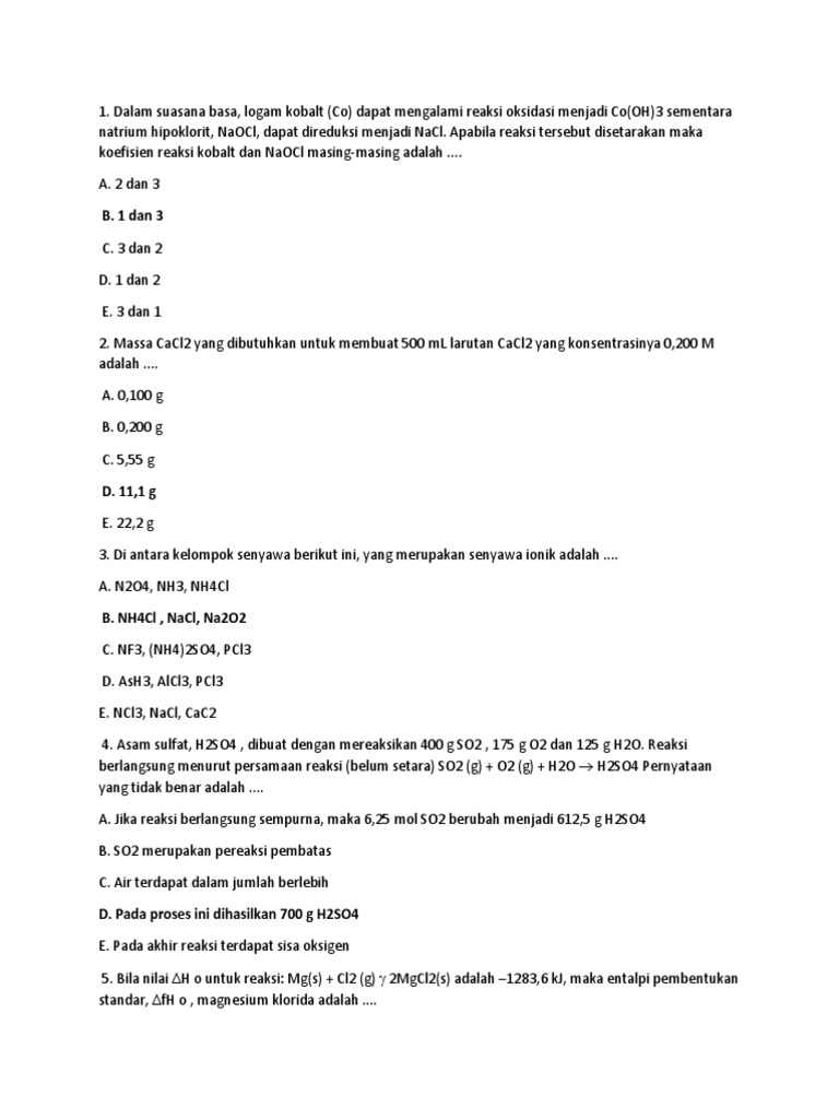 Jawaban Soal KSN Kimia | PDF | Sains & Matematika