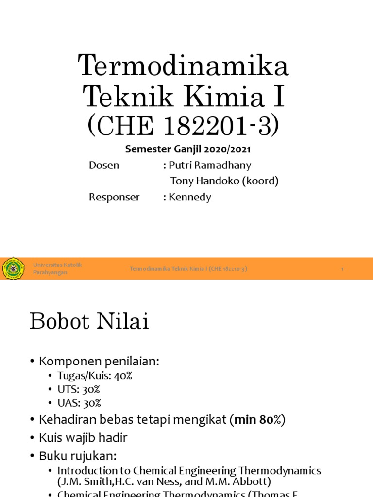Termodinamika Teknik Kimia | PDF