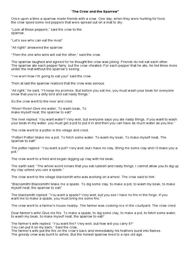 The Crow and The Sparrow | PDF