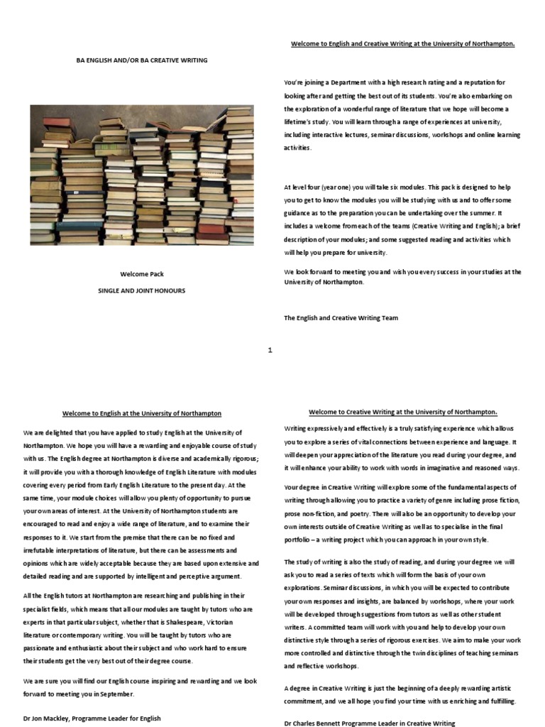 English and Creative Writing | PDF | English Studies | Writers