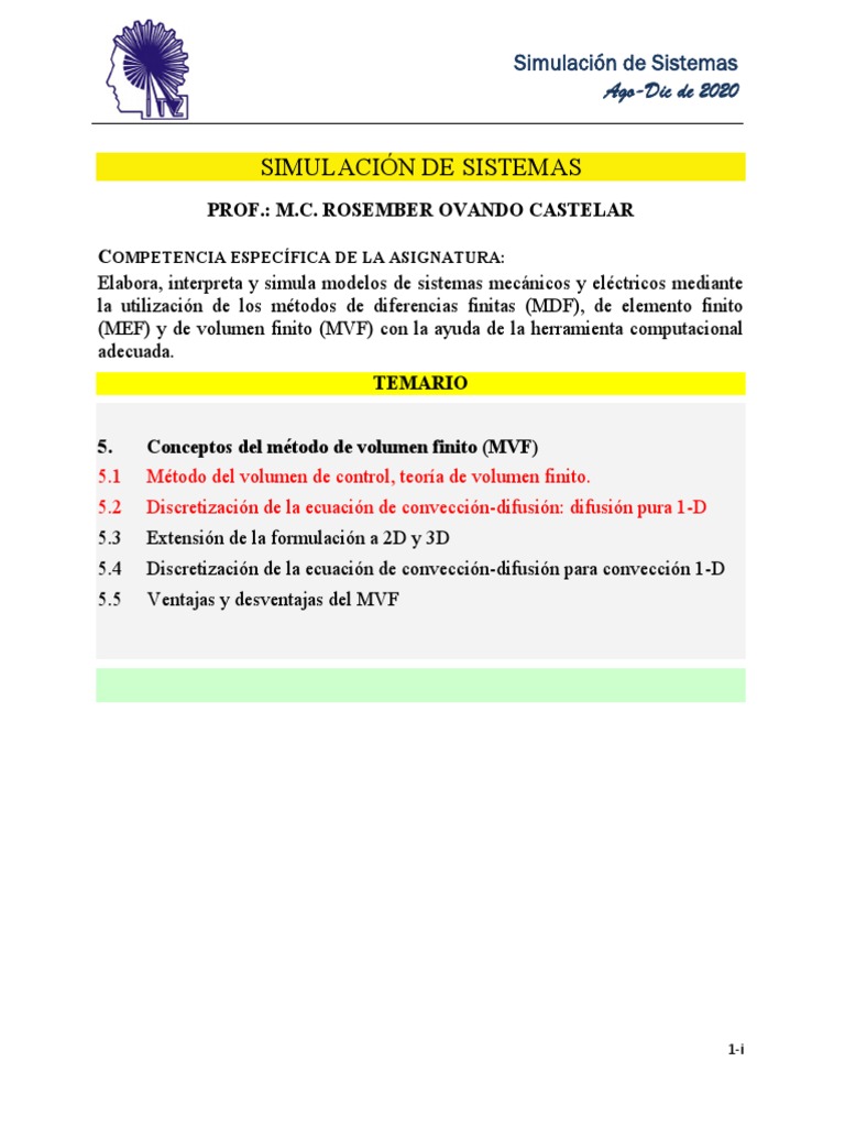 Tema 5 Método Volumen Finito | PDF | Método de elementos finitos | Integral