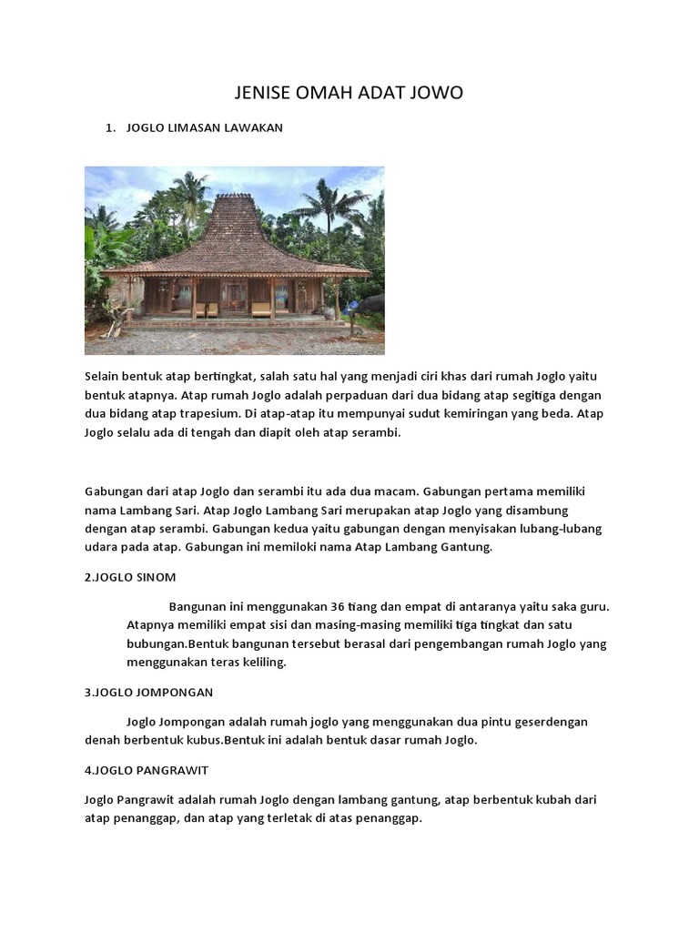 Jenise Omah Adat Jowo | PDF