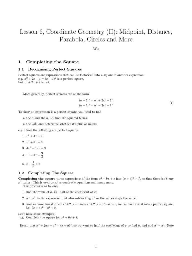 Finding the Midpoint of a Parabola | PDF | Factorization | Equations