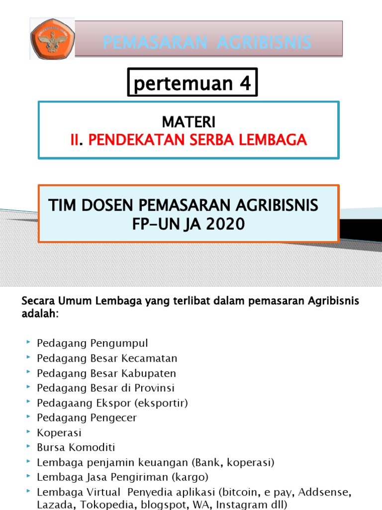 4 Pemasaran Agribisnis Pertemuan 4 | PDF