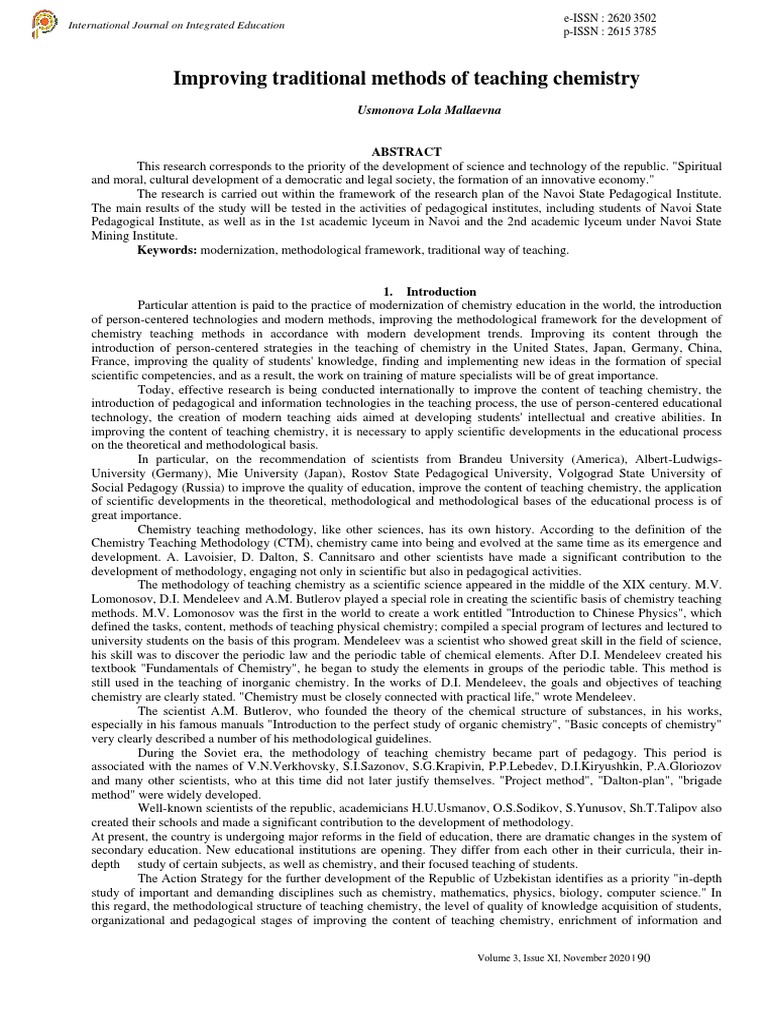 Modernizing Chemistry Teaching Methods | PDF | Pedagogy | Teaching Method