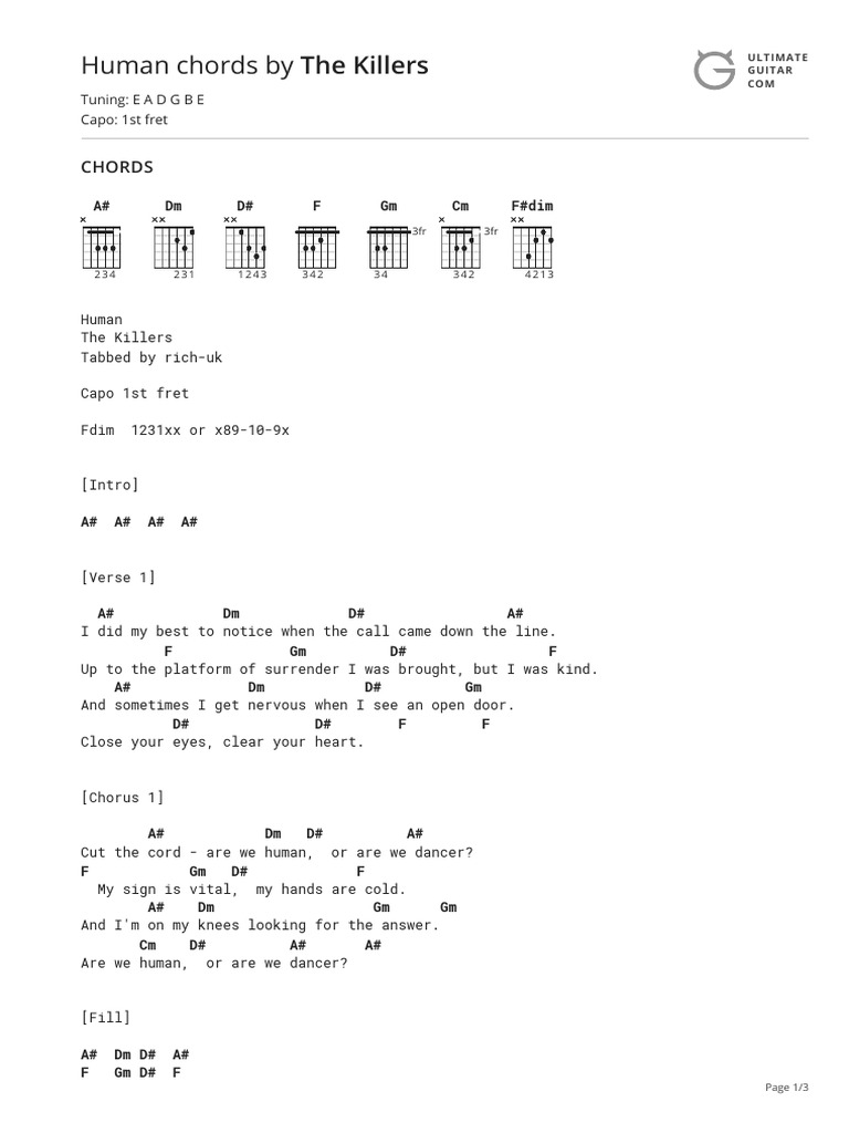 Human Chords | PDF | Song Structure | Celtic Musical Instruments