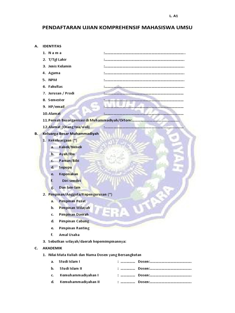 Formulir Kompre | PDF