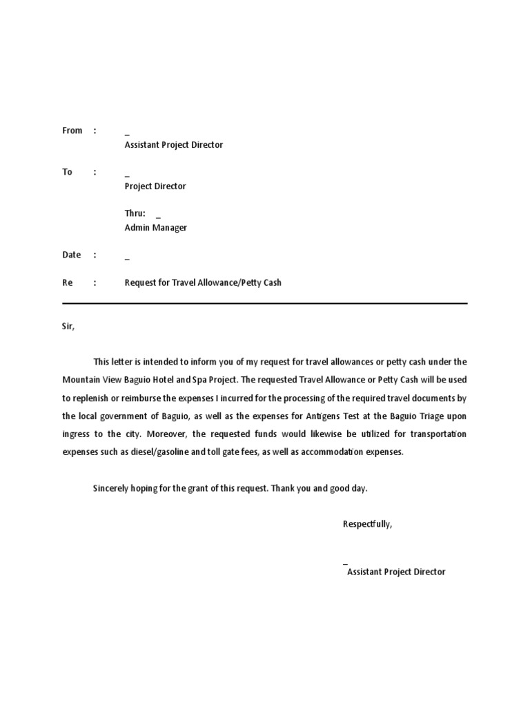 Request For Travel Allowance | PDF | Law