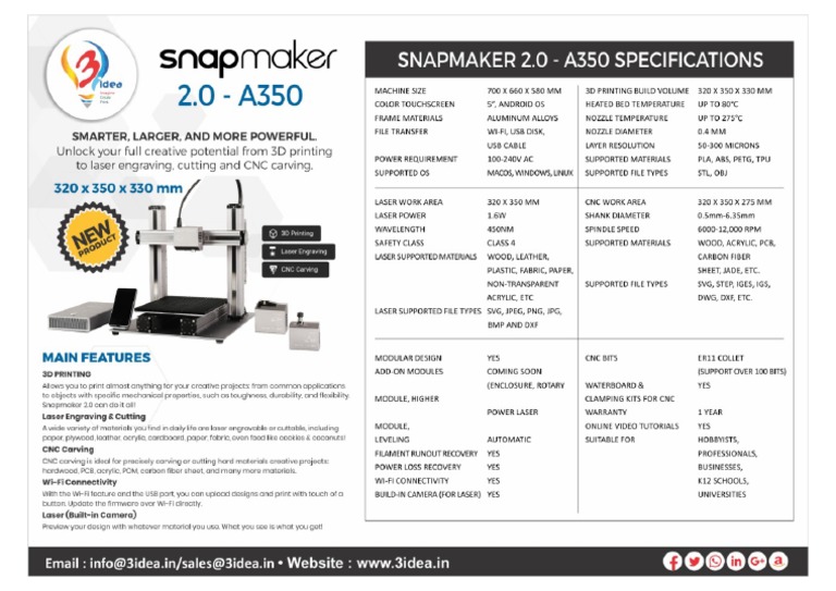 Snapmaker 2 0 A350 | PDF