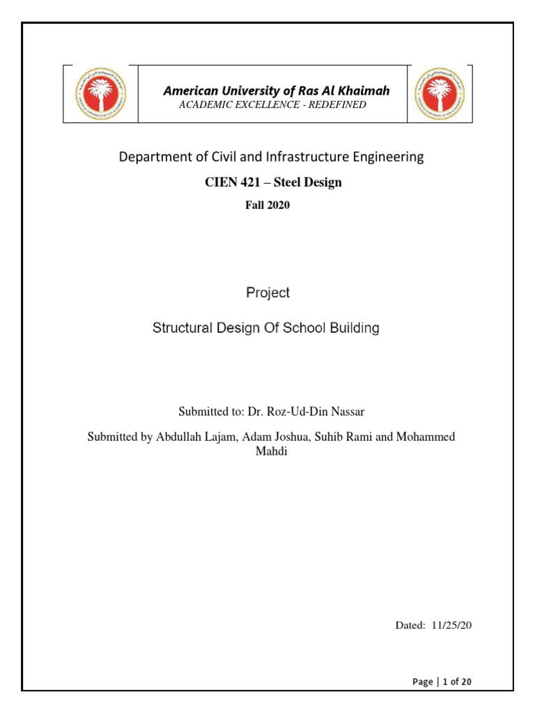 Steel Design for School Building Project | PDF | Beam (Structure) | Bending