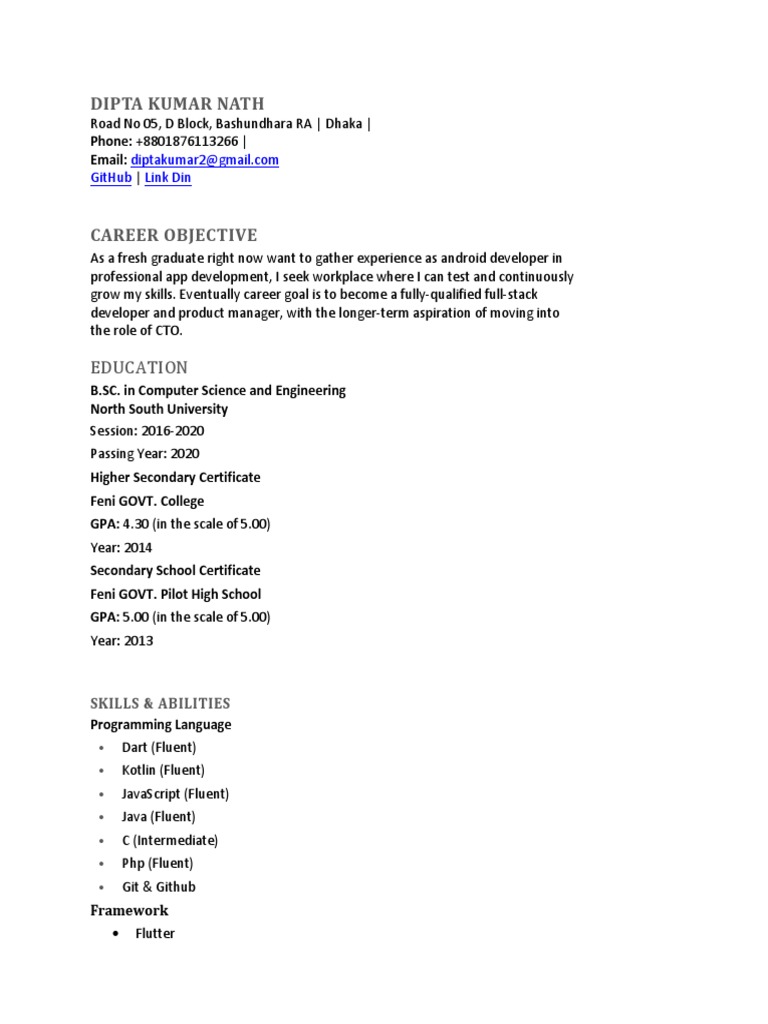 DiptA Kumar Nath | PDF | Career & Growth