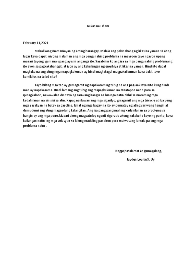 Bukas Na Liham | PDF