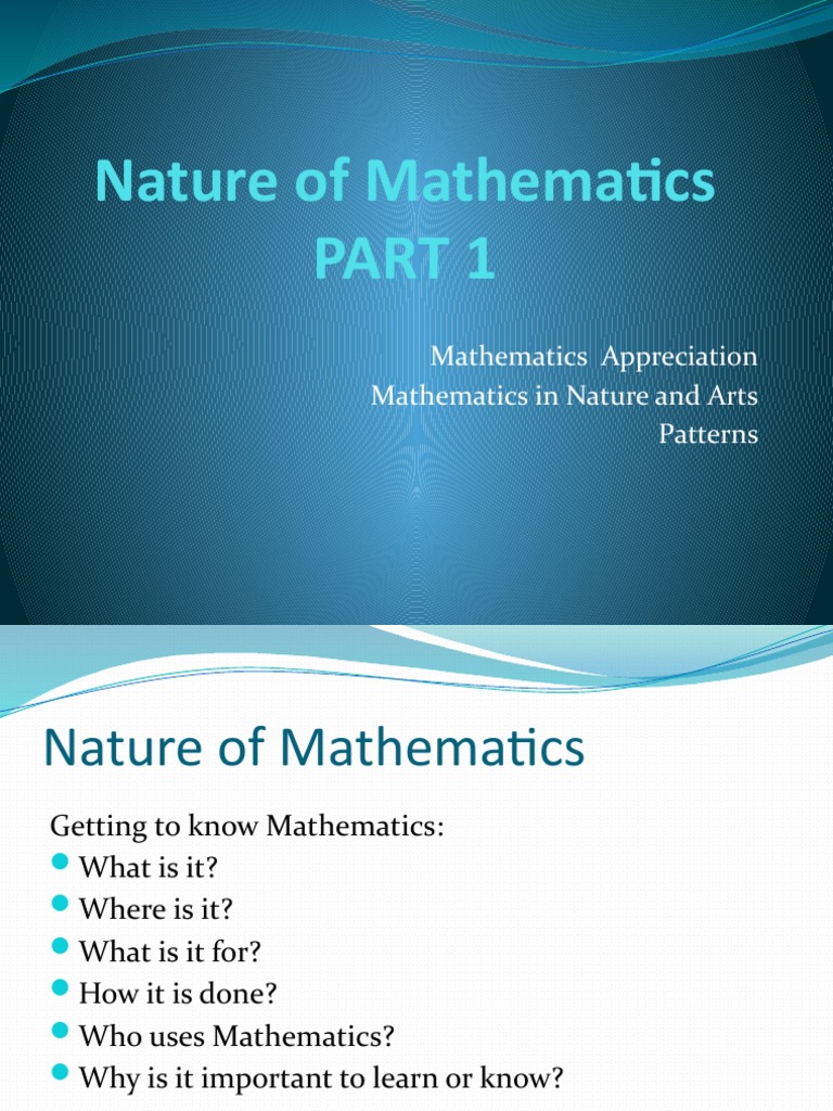 Nature of Mathematics Part 1 | PDF