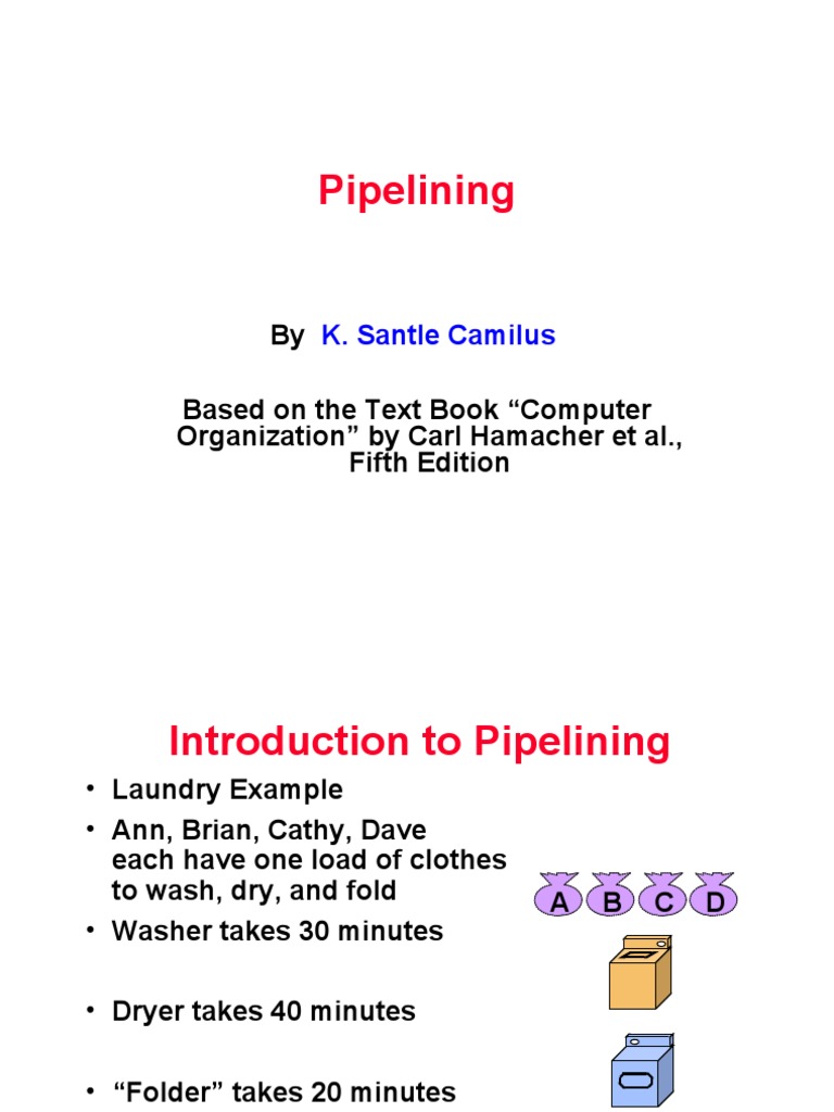 Pipelining: by Based On The Text Book "Computer Organization" by Carl Hamacher Et Al., Fifth ...