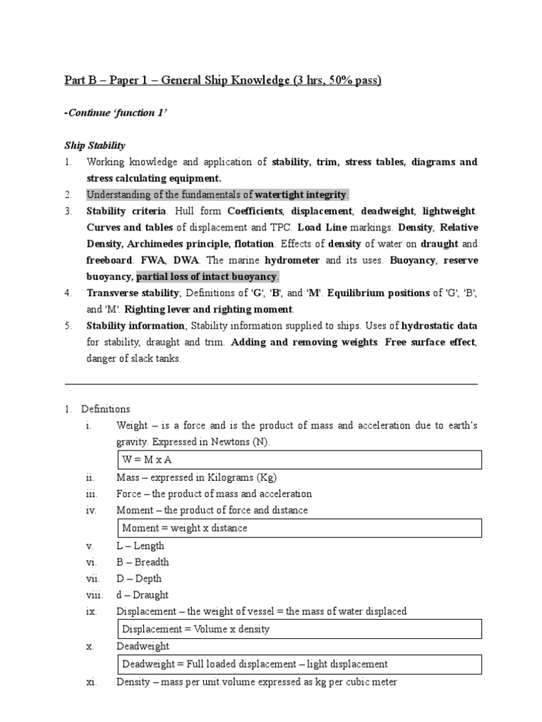 Understanding the Fundamentals of Ship Stability: Definitions, Concepts ...