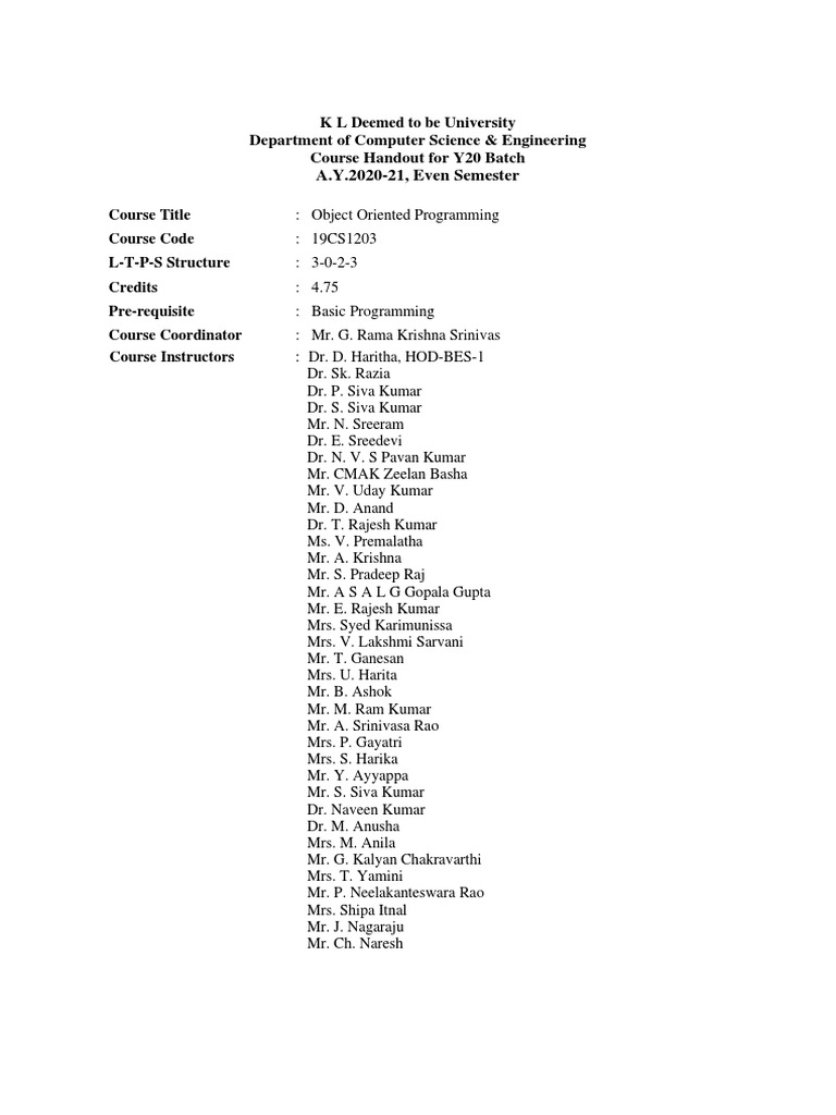 Oops Handout | PDF | Method (Computer Programming) | Constructor ... Oops Handout | PDF | Method (Computer Programming) | Constructor ...