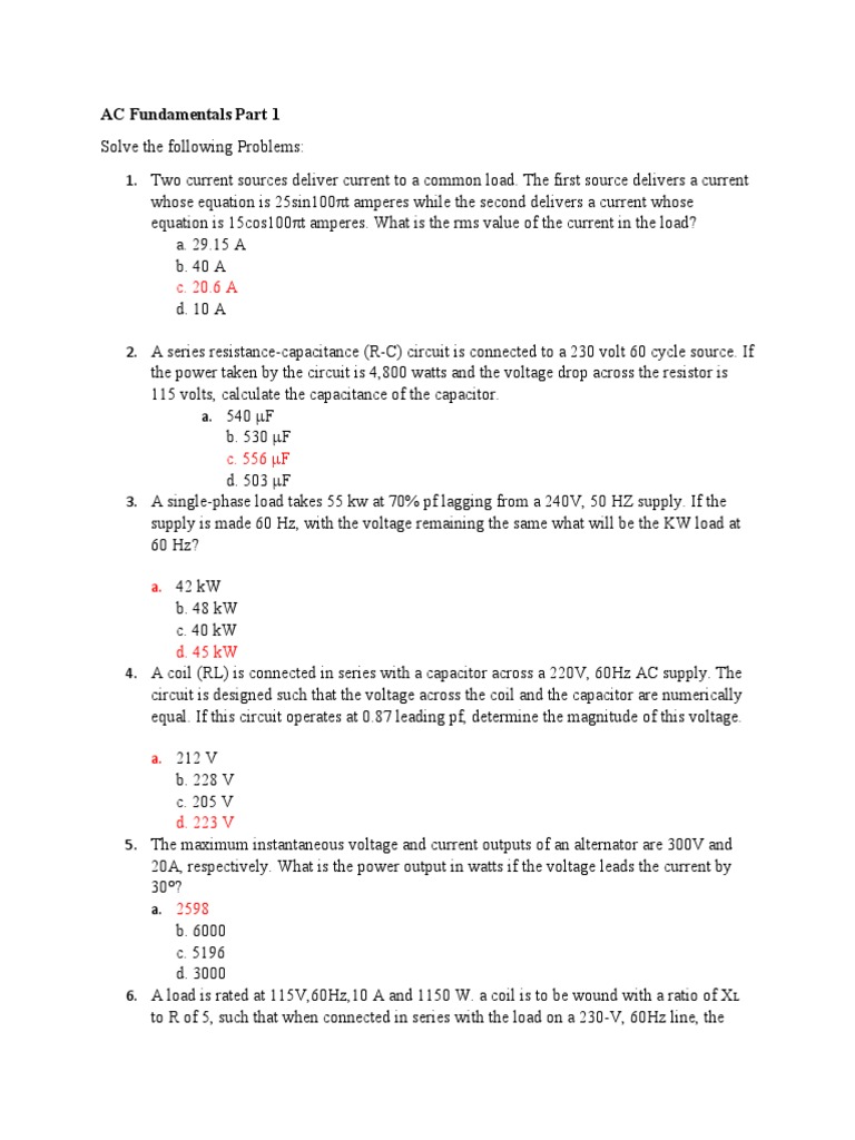 AC Fundamentals Part 1 | PDF | Inductor | Electrical Impedance