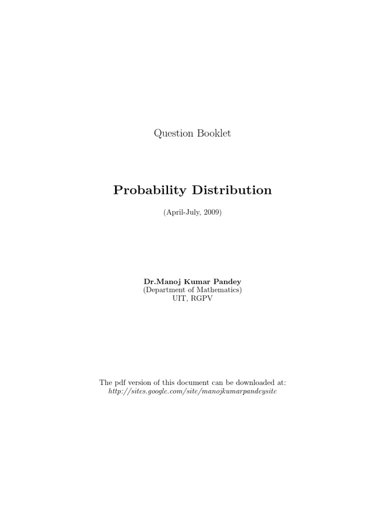An Introduction to Probability Distributions: A Guide to Random Variables and Their Applications ...