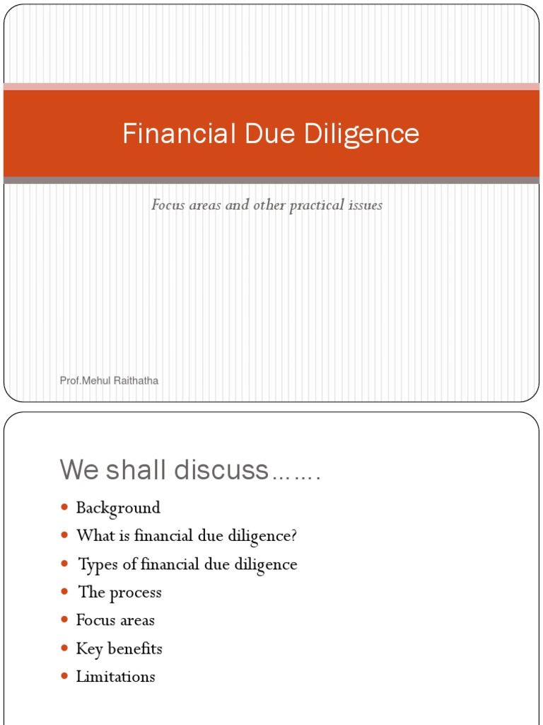Finance Due Diligence | PDF | Due Diligence | Business