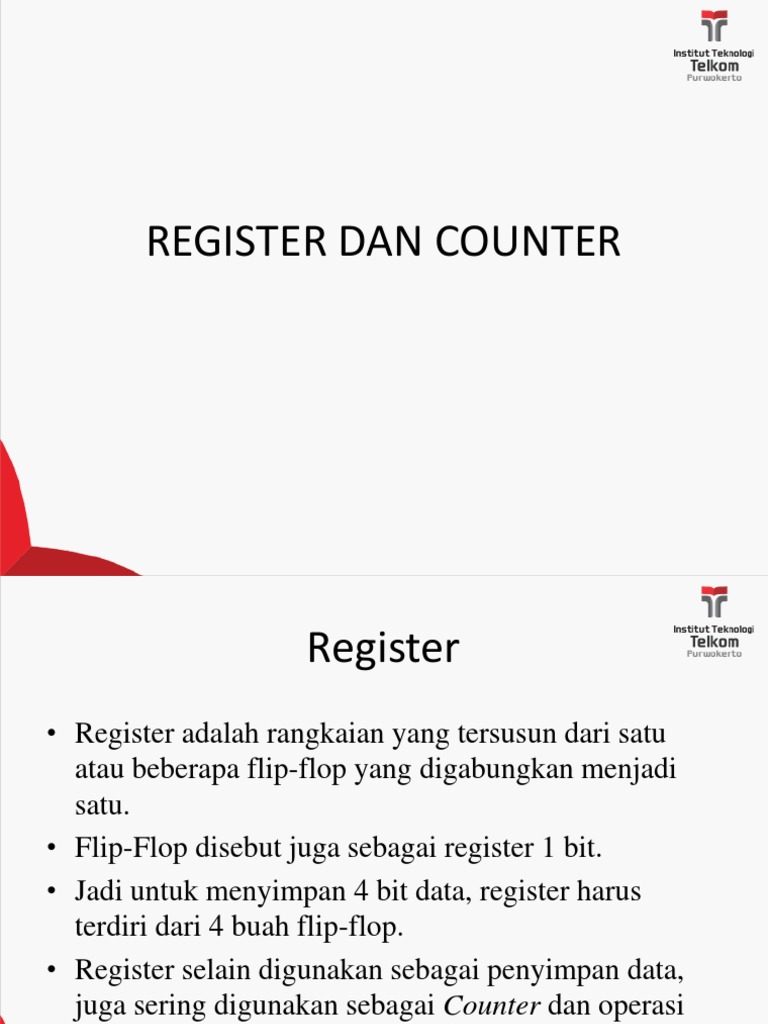 Fungsi dan Jenis Register serta Counter | PDF | Teknologi & Rekayasa