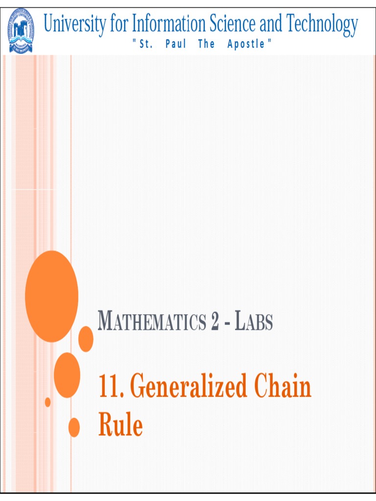 Generalized Chain Rule Pdf Derivative Subtraction
