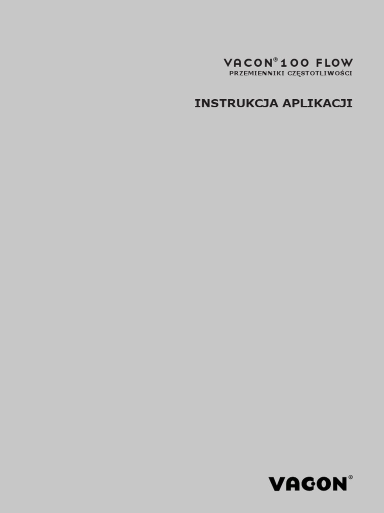 Vacon 100 FLOW Application Manual DPD01258F PL | PDF