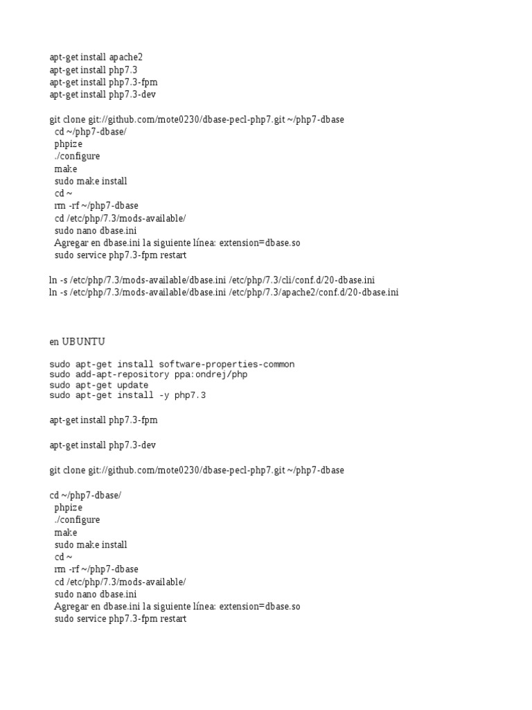 Instalar Apache Con php7.3 y Dbase | PDF | Informática
