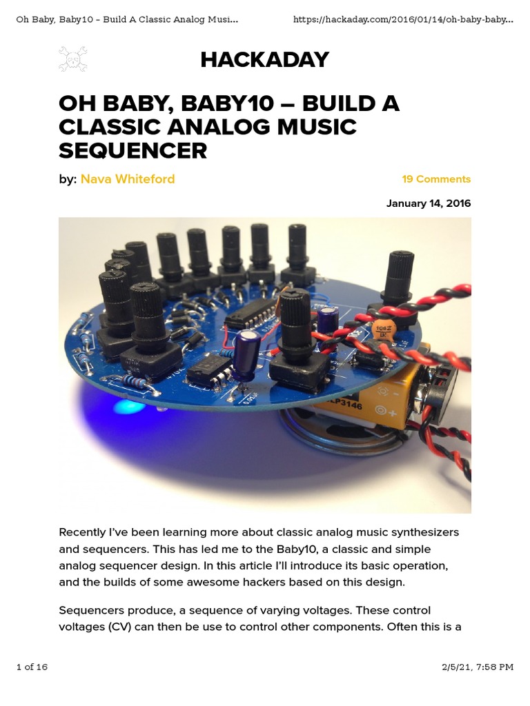 Schematic For Baby 10 Electronic Sequencer | PDF | Electronic Circuits ...