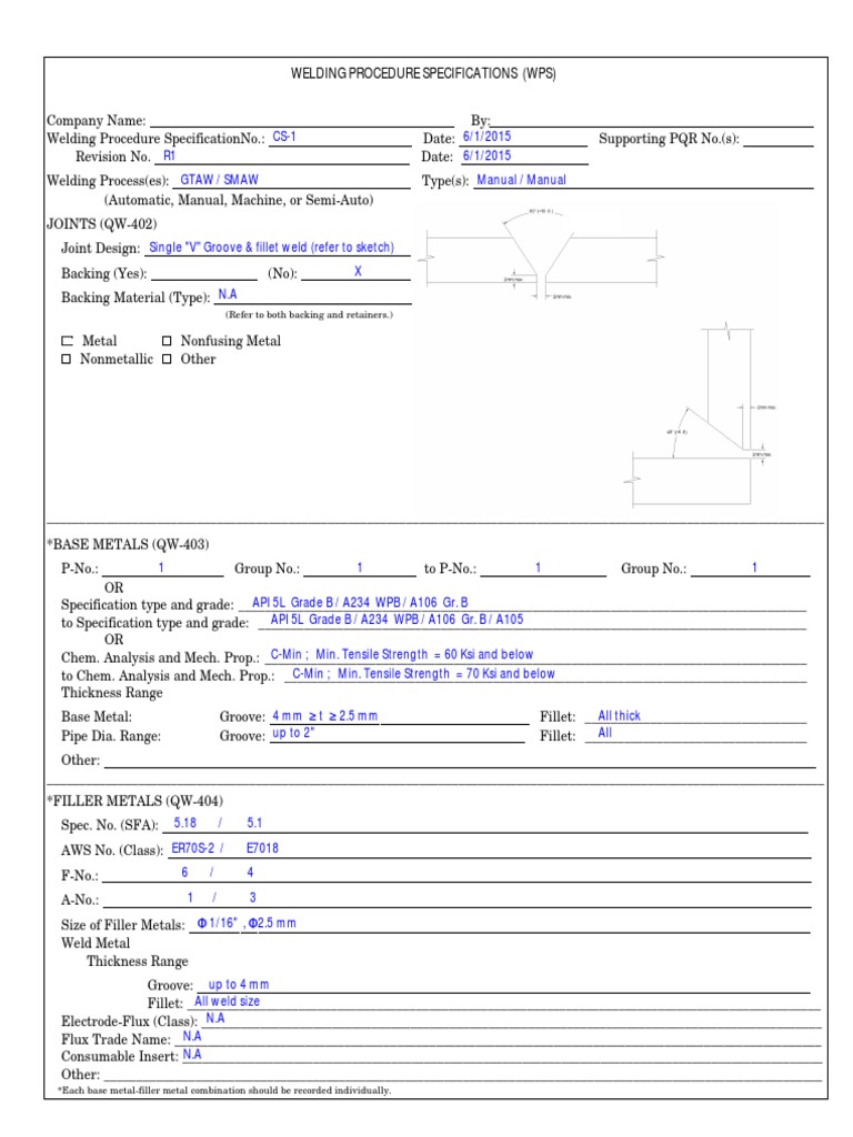 CS-1 6/1/2015 6/1/2015 R1 Gtaw / Smaw Manual / Manual: Type(s) | PDF ...