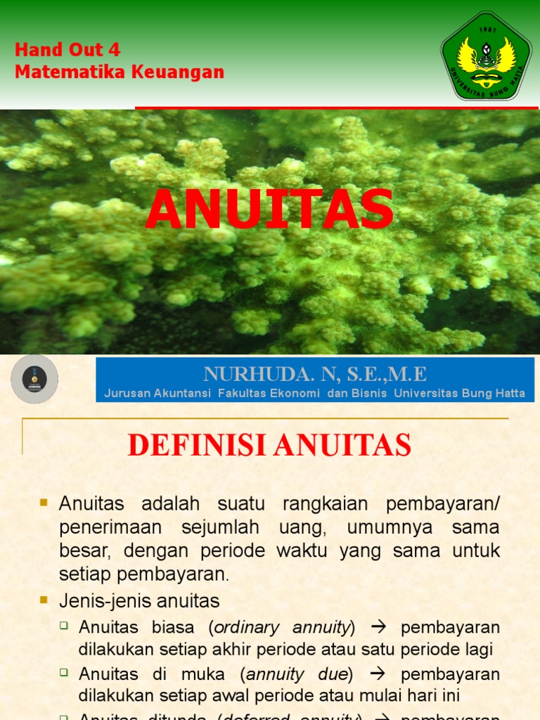 Definisi dan Contoh Anuitas dalam Keuangan | PDF | Pengelolaan Keuangan ...