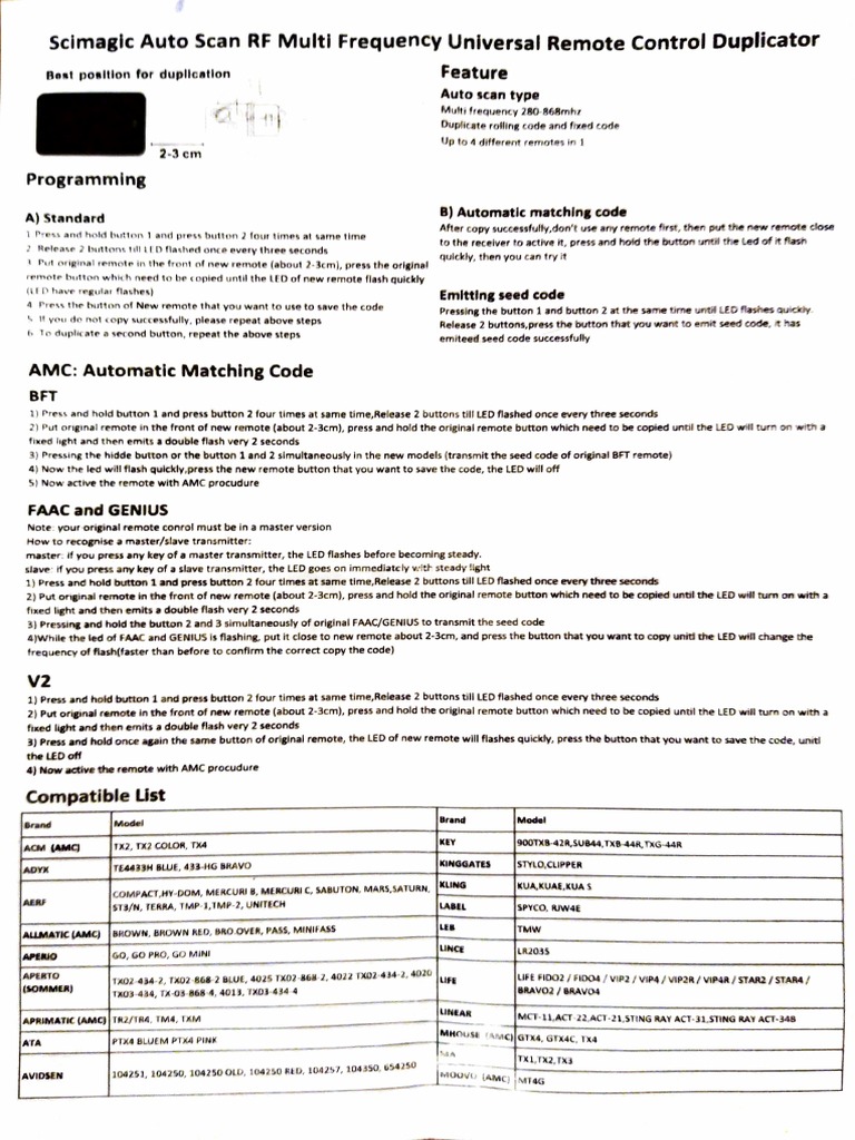 Manual Mando Garage | PDF | Wireless | Remote Control