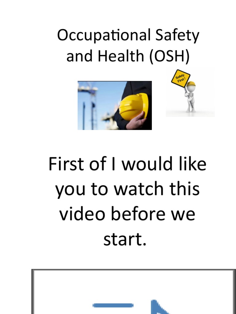 Occupational Safety and Health (OSH) | PDF | Occupational Safety And ...