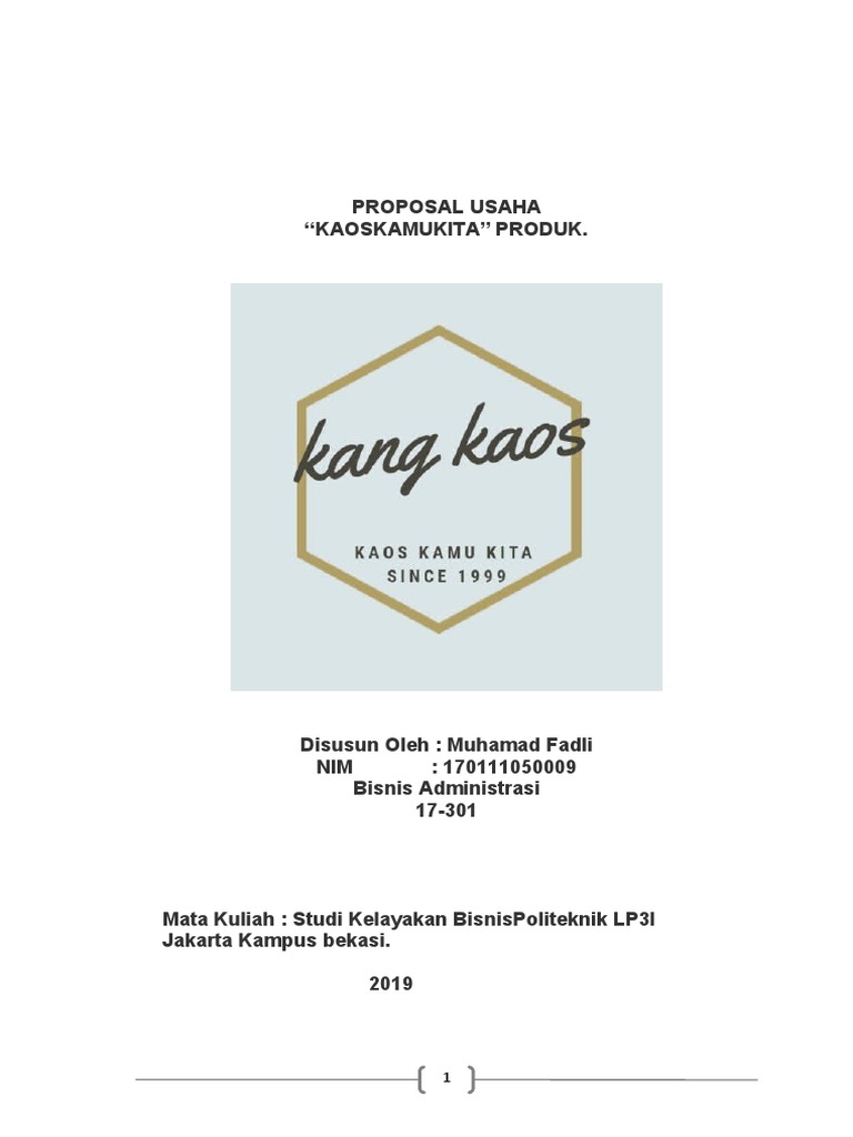 Proposal Usaha Sablon Kaos | PDF | Bisnis