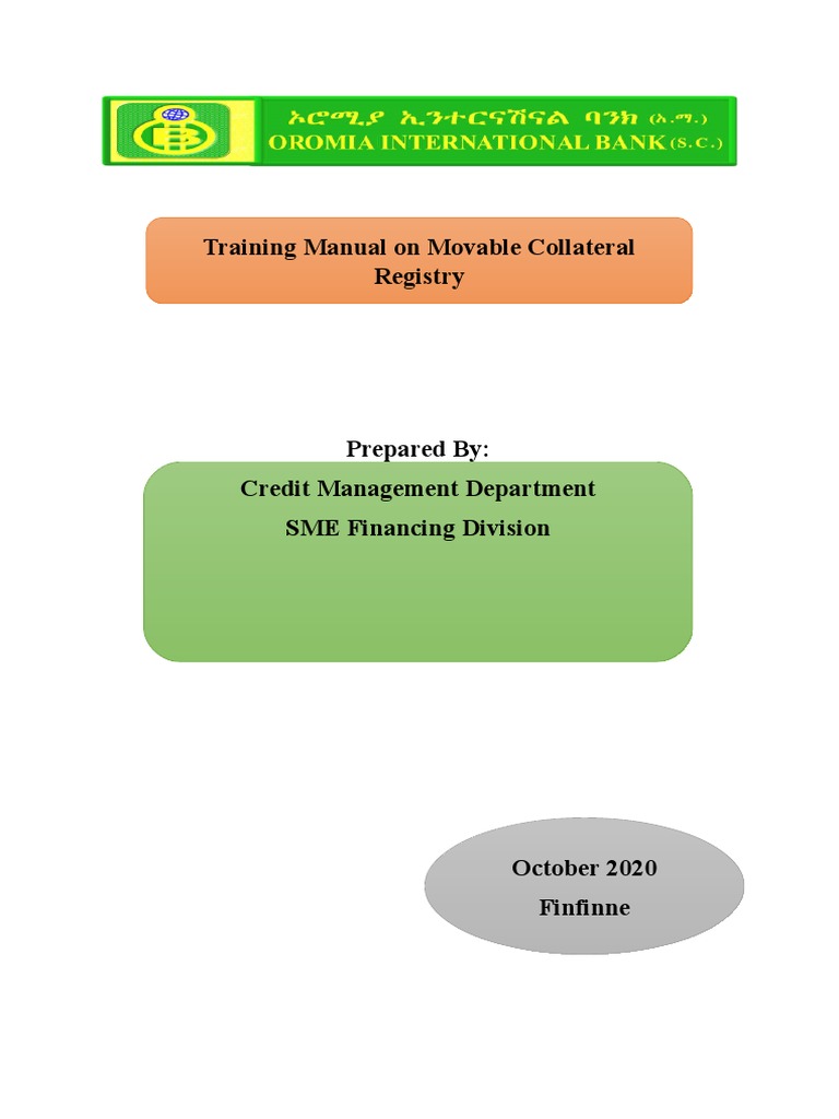 Training Manual On Movable Collateral Registry | PDF | Credit | Finance ...