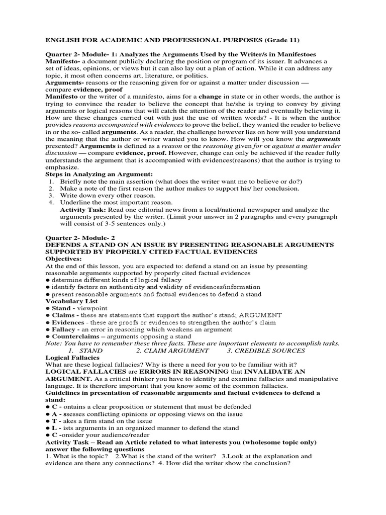 Analyzing Arguments in Manifestoes | PDF | Survey Methodology | Argument