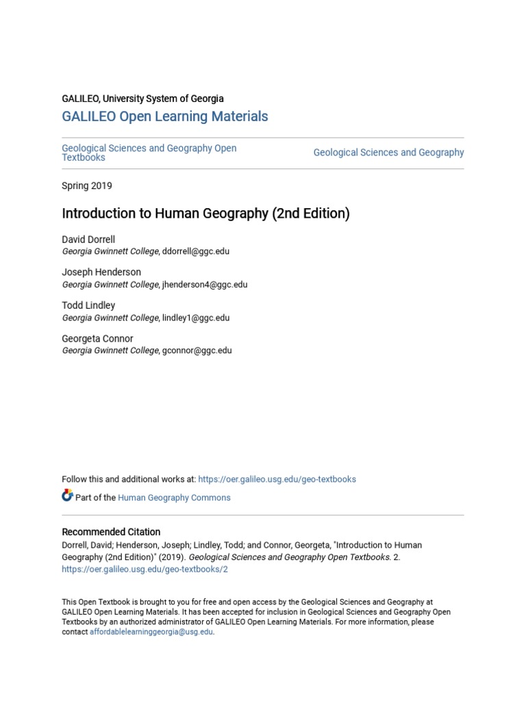 Introduction To Human Geography (2nd Edition) | PDF | Geographic ...