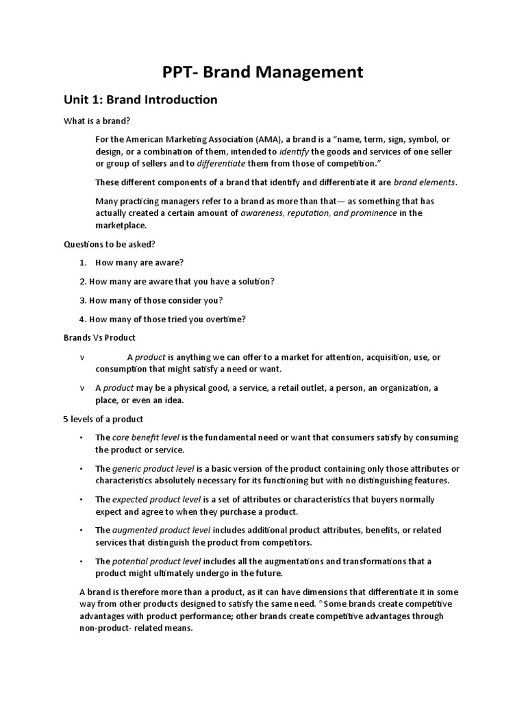 Brand Management | PDF | Brand | Marketing