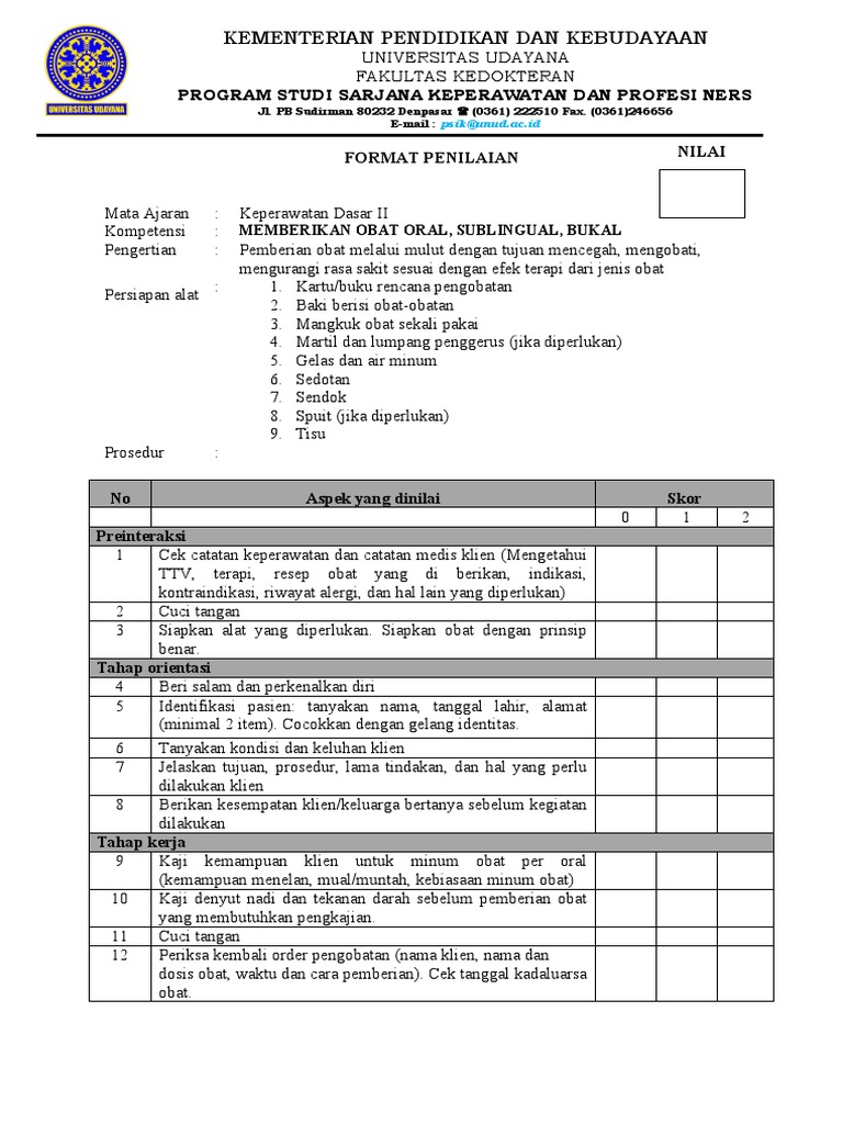 SOP OBAT ORAL, SUBLINGUAL, BUKAL Edit 2020 | PDF | Kesehatan Holistik