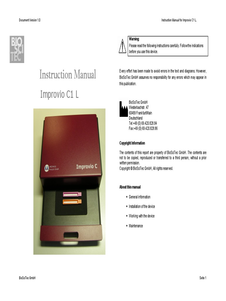 Improvio C1 L Manual ENG | PDF | Image Scanner | Calibration