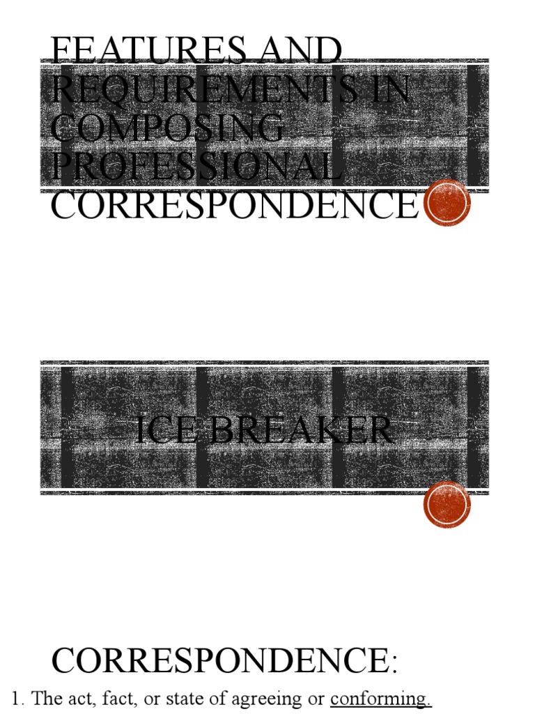 Features and Requirements in Composing Professional Correspondence ...