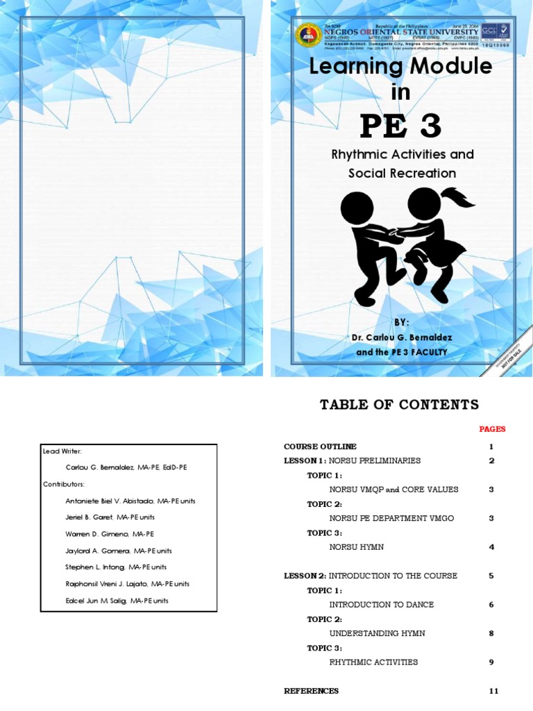 Pe 3 Module 1 | Download Free PDF | Rhythm | Dances