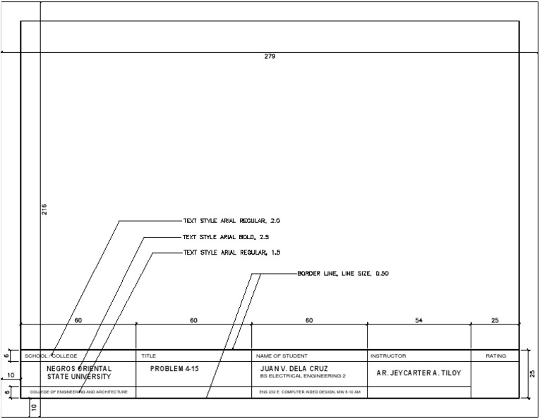 TITLE BLOCK - Short Bond Paper Landscape | PDF