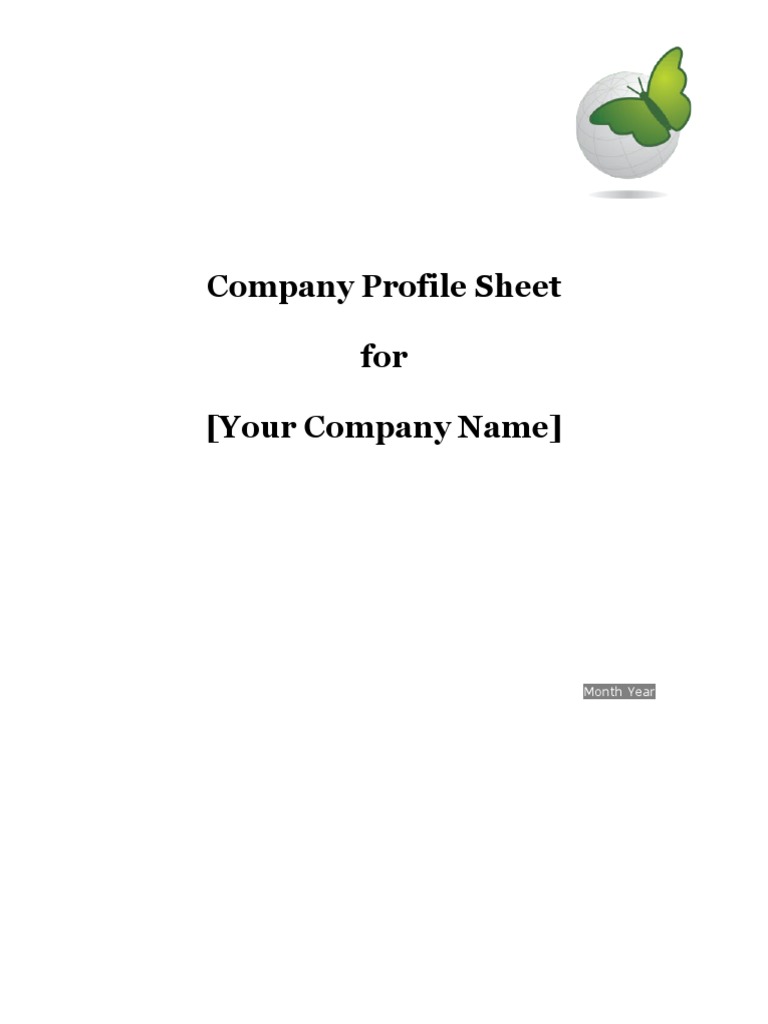 Company Profile Sheet For (Your Company Name) : Month Year | PDF ...