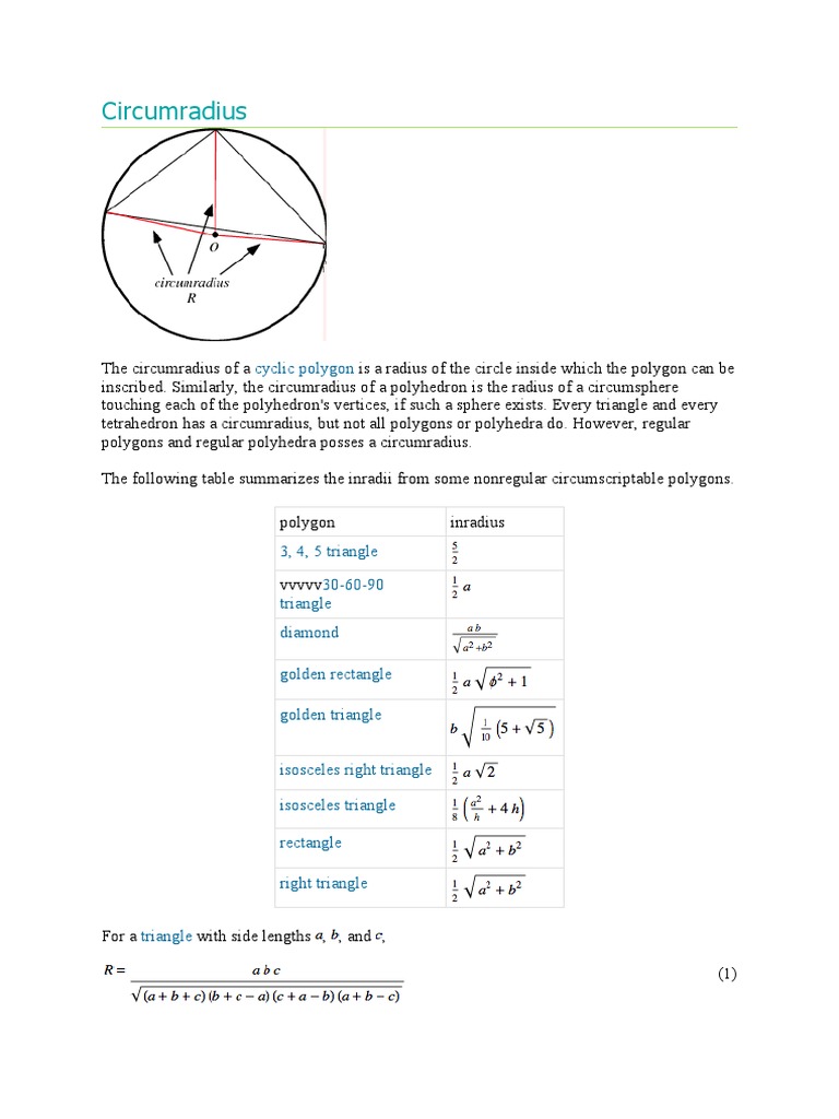 Circumradius: Cyclic Polygon | PDF | Triangle | Circle