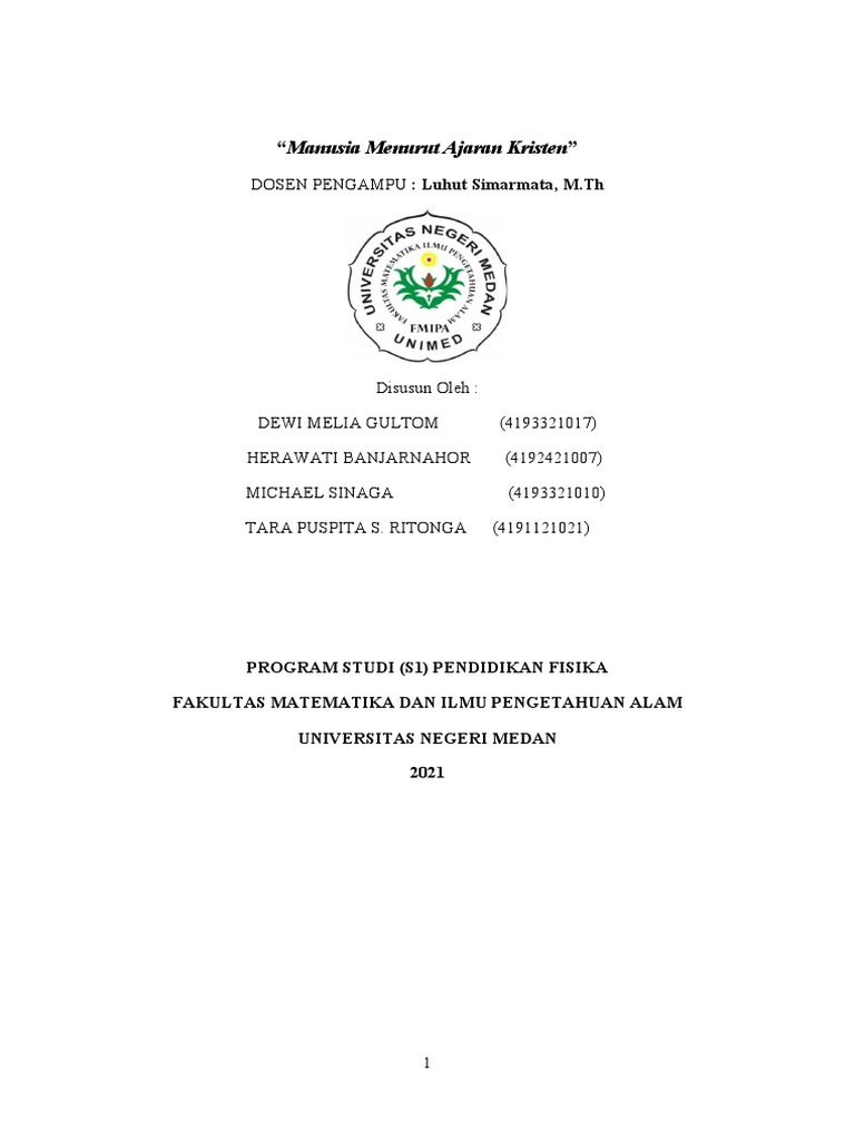 Makalah Manusia Menurut Ajaran Kristen | PDF